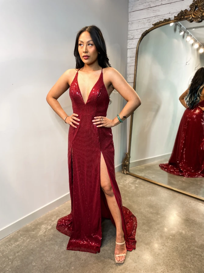 Private Label - S732 - Burgundy | Samila Bridal and Formal